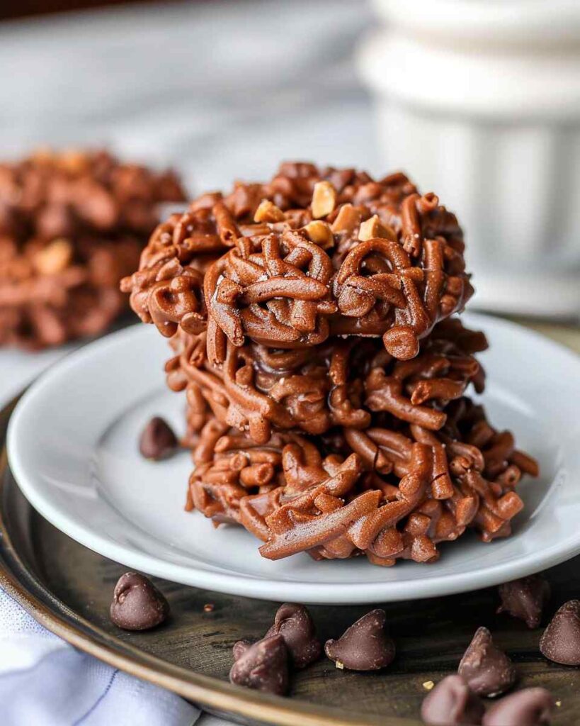 No-Bake Chocolate Peanut Butter Haystacks - Quick Homemade Recipes