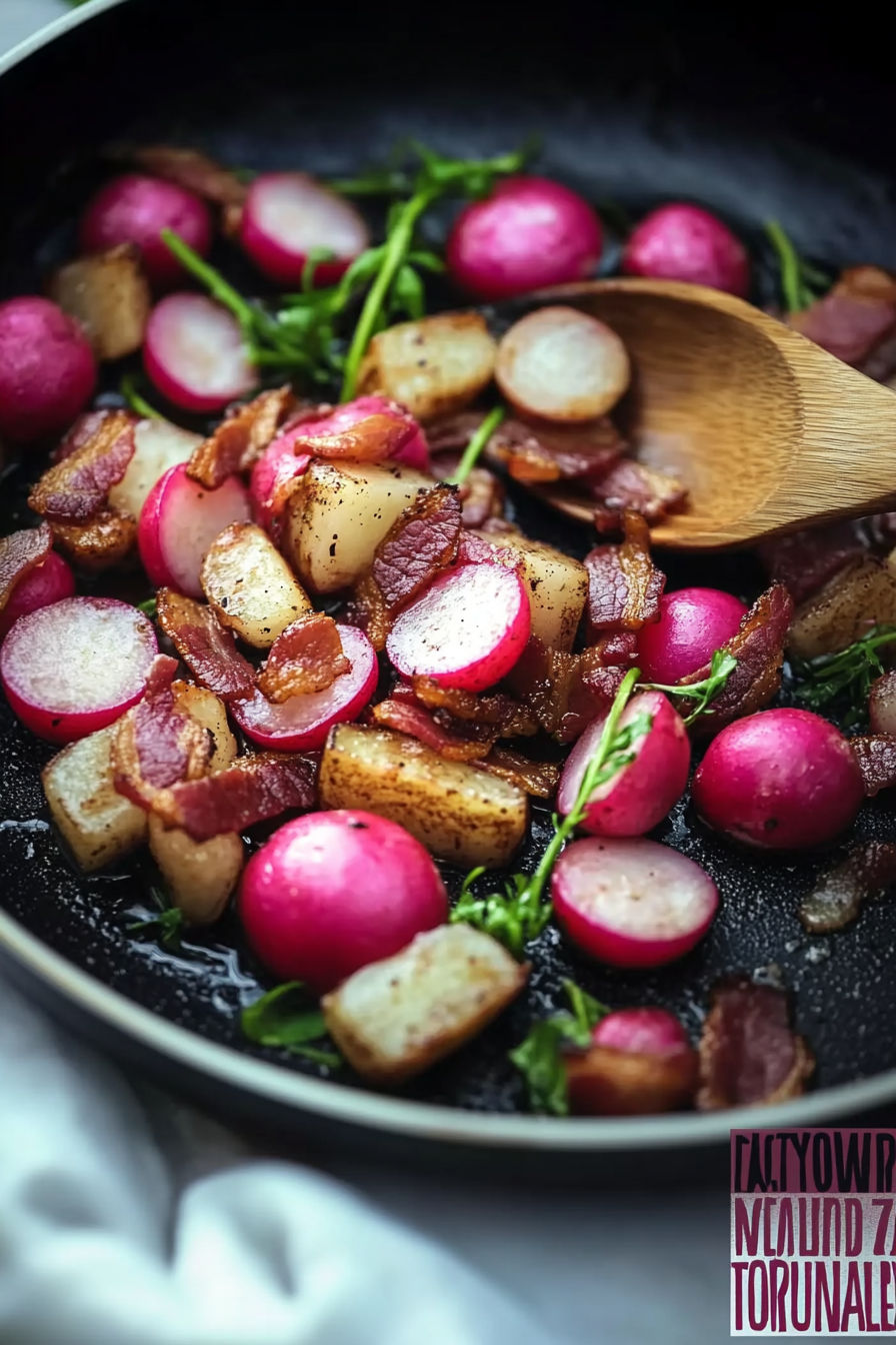 Pan Fried Radishes with Bacon - Quick Homemade Recipes