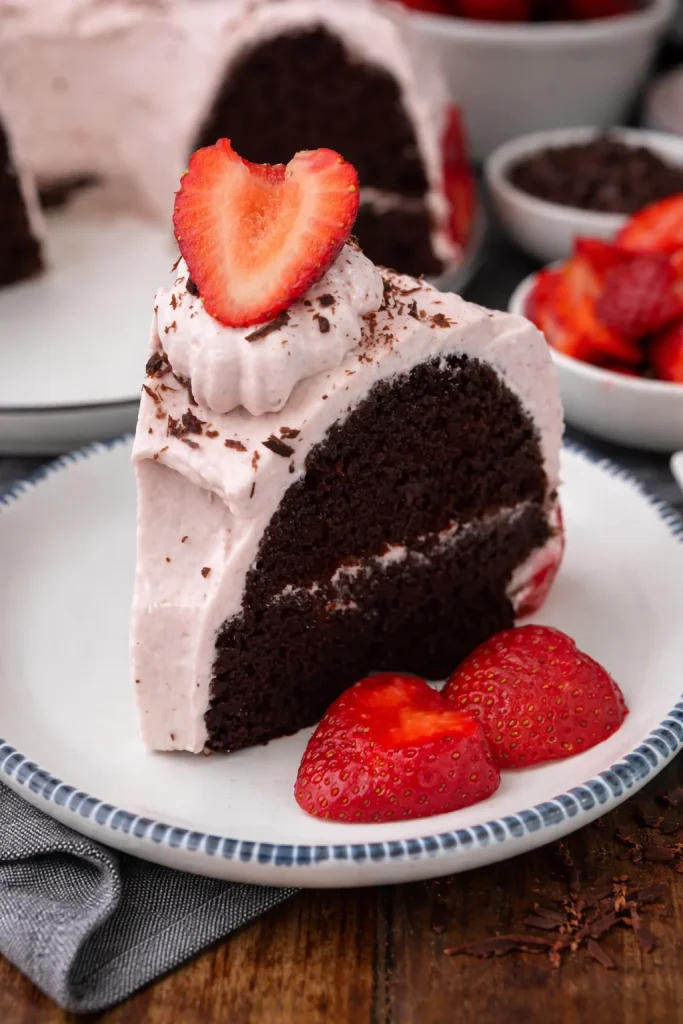Chocolate Strawberry Cream Bundt Cake